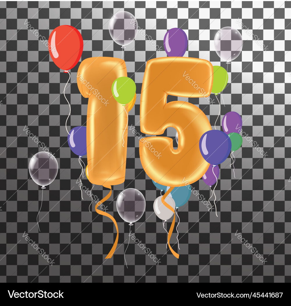Celebration 15 birthday happy Royalty Free Vector Image
