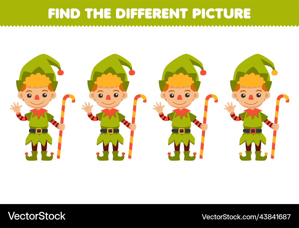 Education game for children find the different Vector Image