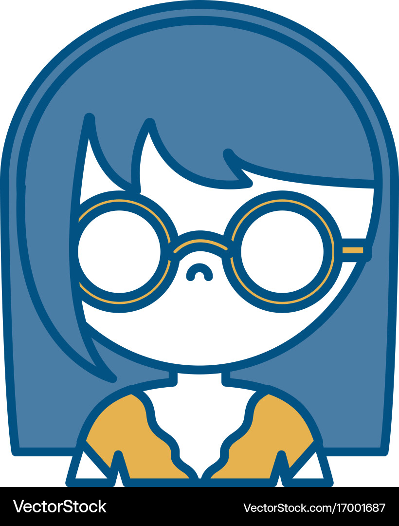 Girl with glasses icon Royalty Free Vector Image