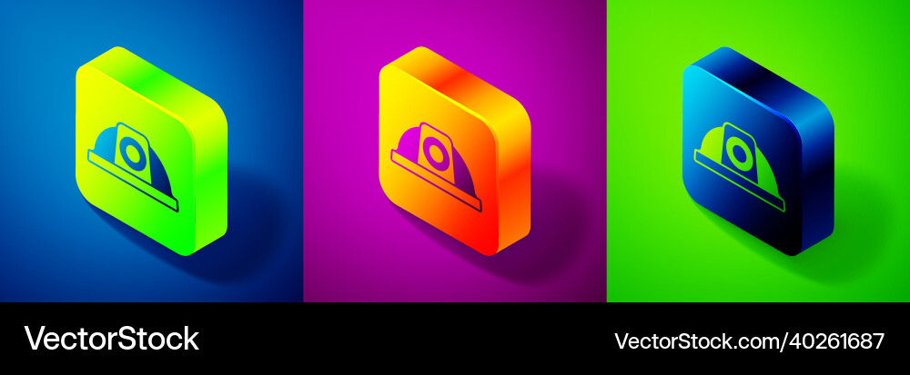 Isometric worker safety helmet icon isolated Vector Image