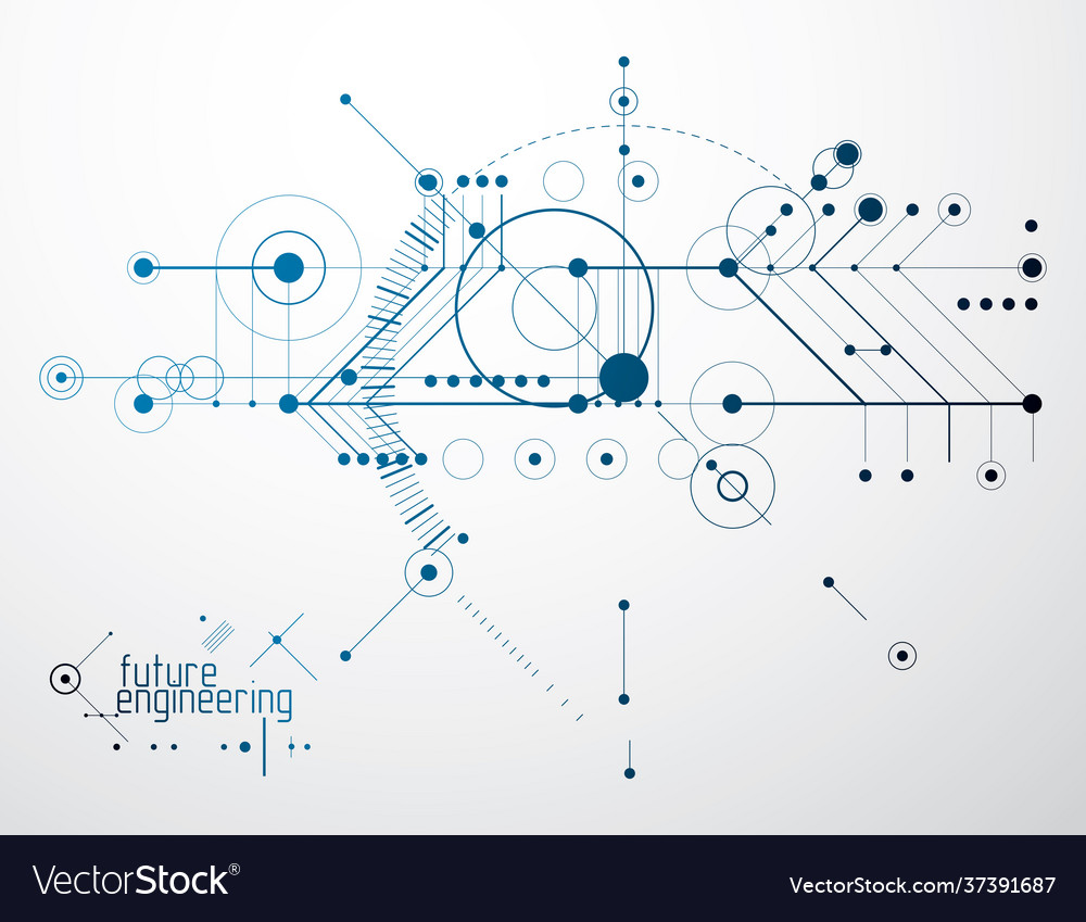 Mechanical engineering technology abstract Vector Image