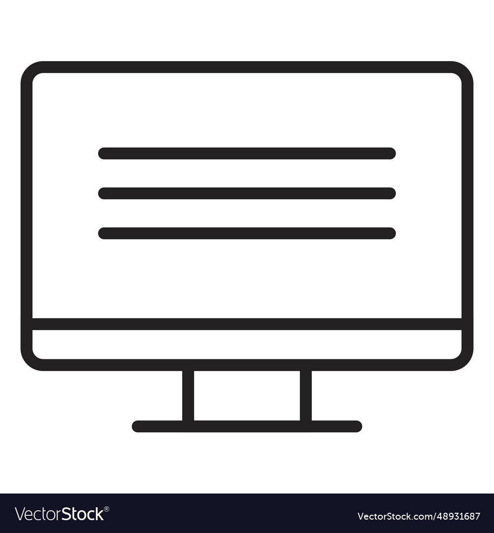 Monitor screen icon Royalty Free Vector Image - VectorStock