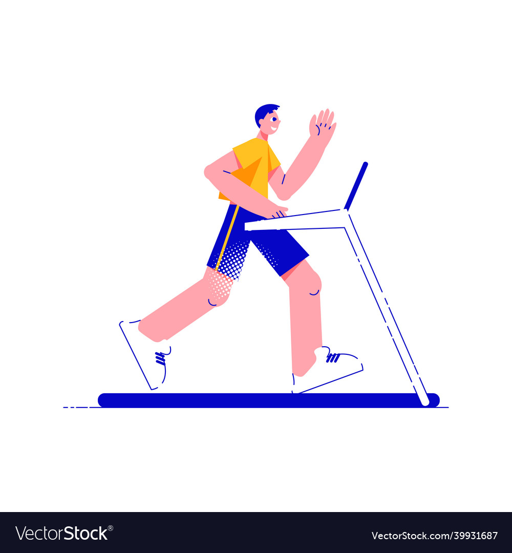 Running machine exercise composition Royalty Free Vector