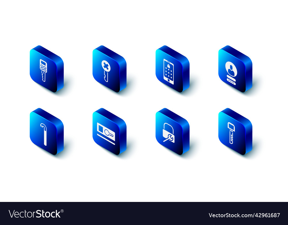 Set Wrong Key Mobile And Graphic Password Create Vector Image