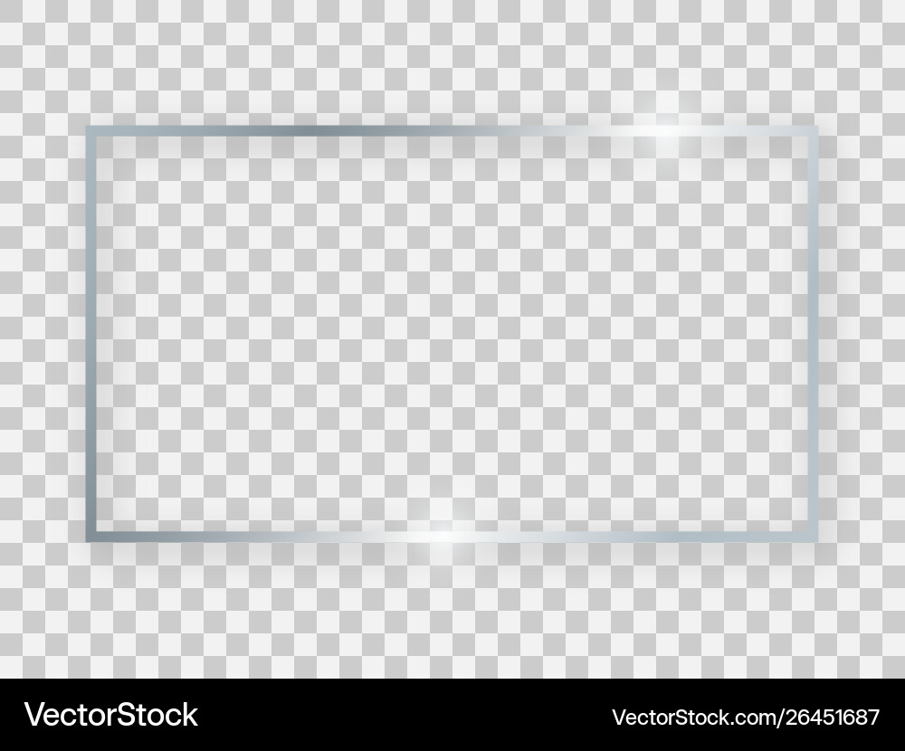 Silver shiny rectangular frame Royalty Free Vector Image