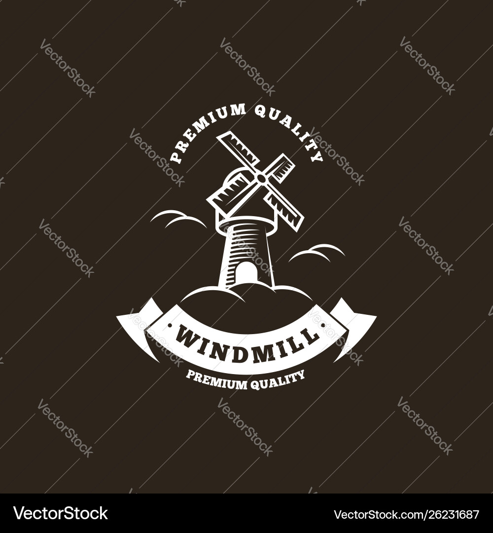 Windmill logo template building in farm logo Vector Image