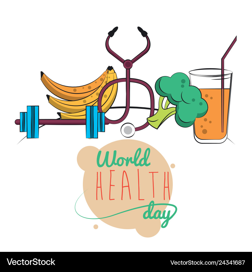 World healthy day card Royalty Free Vector Image
