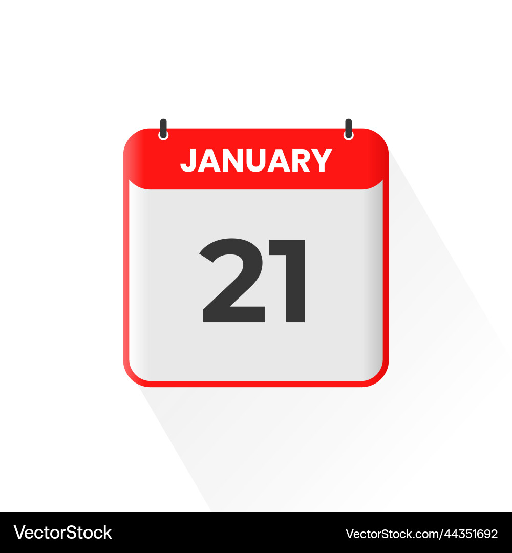 21st january calendar icon 21 Royalty Free Vector Image