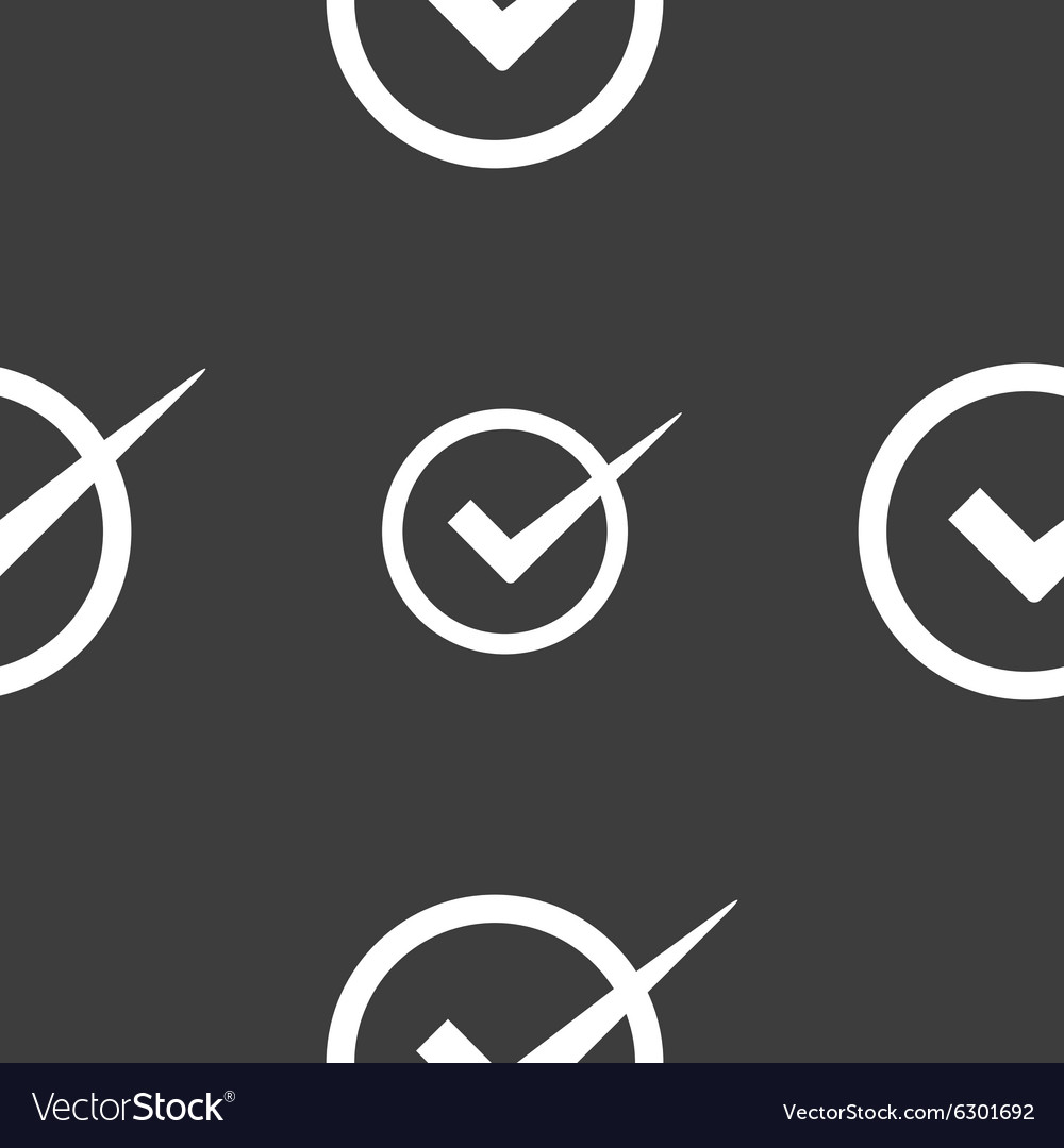 Check mark sign icon checkbox button seamless Vector Image Check mark sign icon checkbox button seamless Vector Image