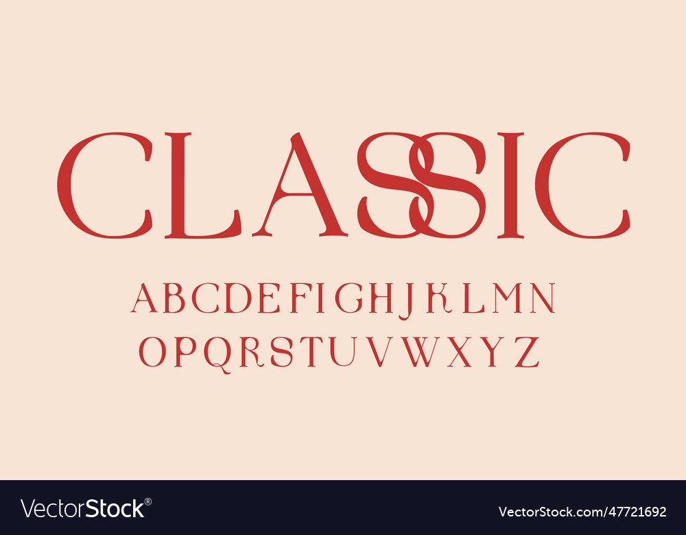 Classic typefaceregular uppercase Royalty Free Vector Image