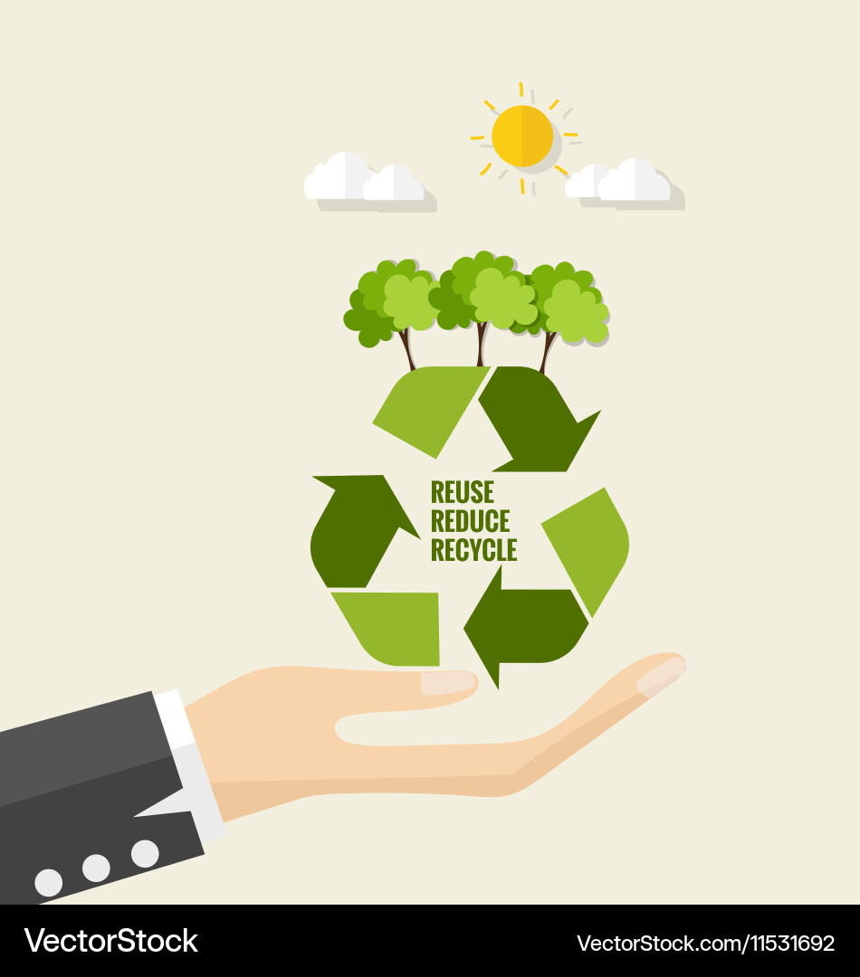 Eco friendly ecology concept with recycle symbol Vector Image