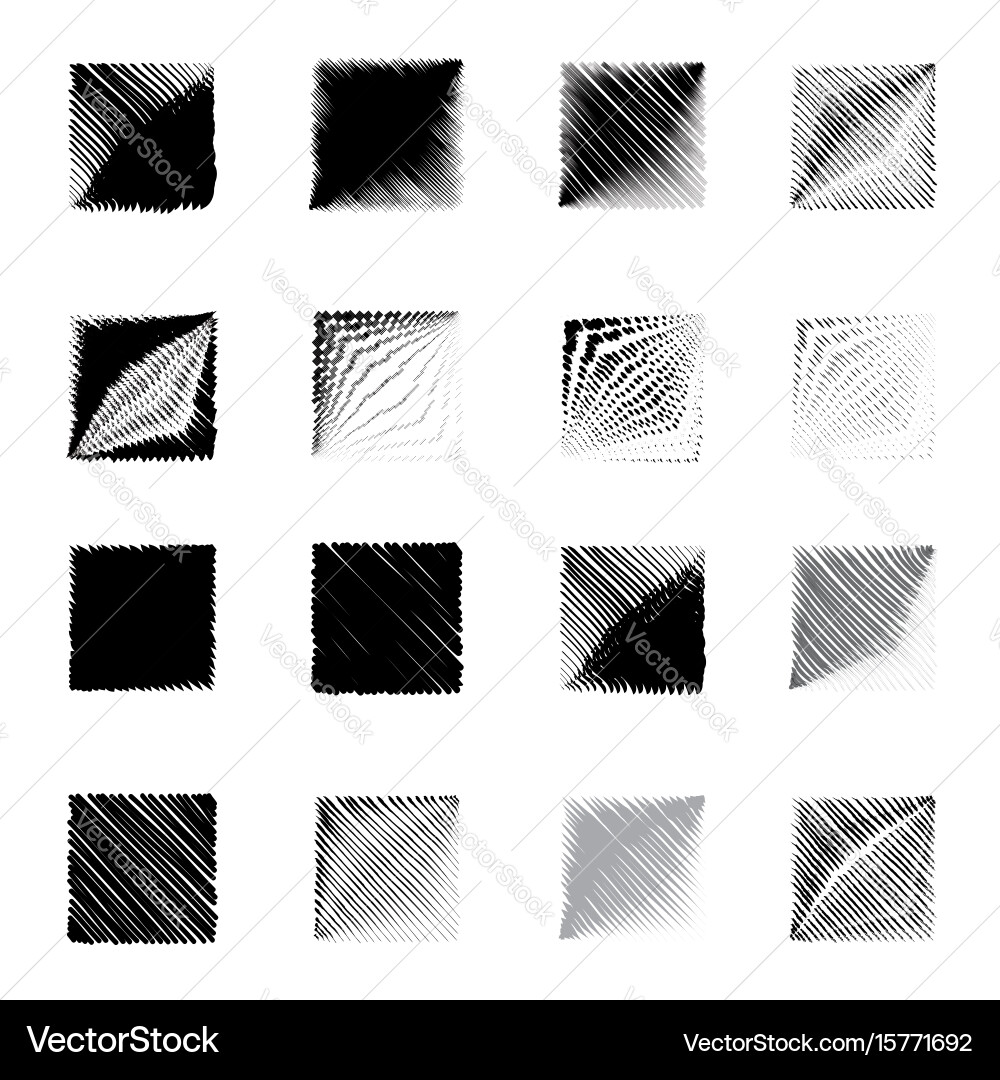 Geometric square shapes figure sketch set Vector Image