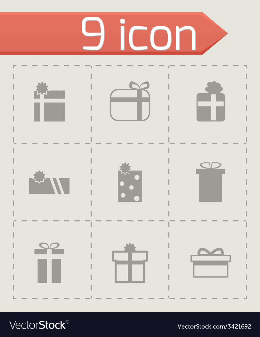 Gift icon set Royalty Free Vector Image - VectorStock