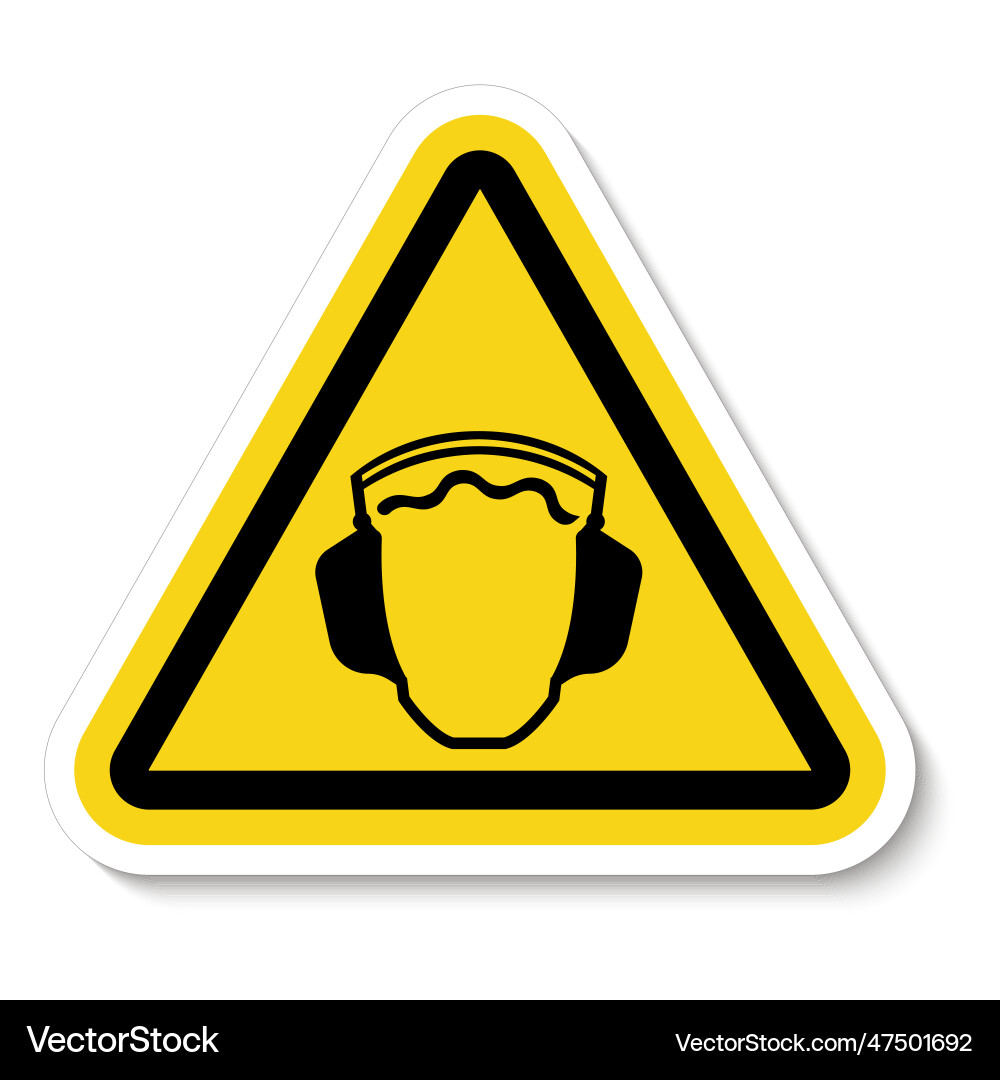 Hearing protection symbol floor sign Royalty Free Vector