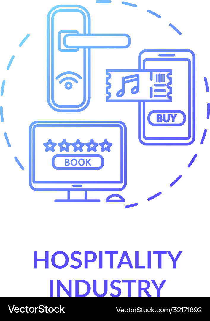 Hospitality industry blue gradient concept icon Vector Image