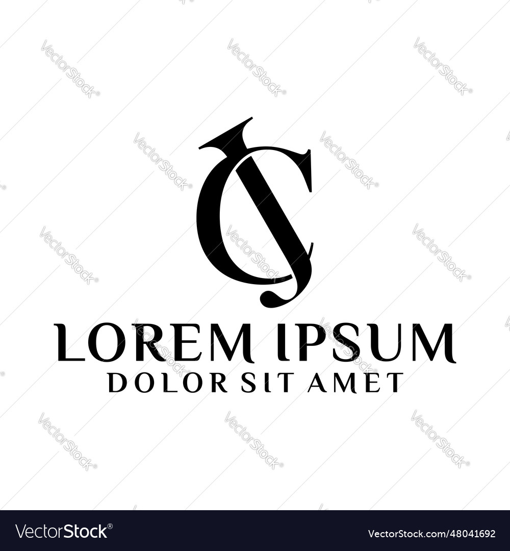 Initial letter cj or jc logo template with vintage