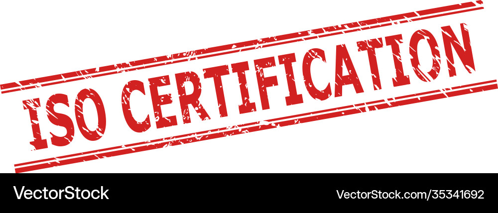 Iso certification stamp with distress texture Vector Image
