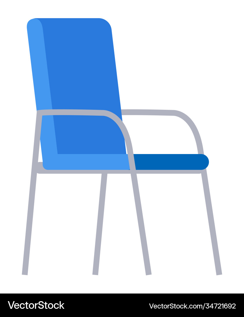 Isolated blue soft chair with back at white Vector Image
