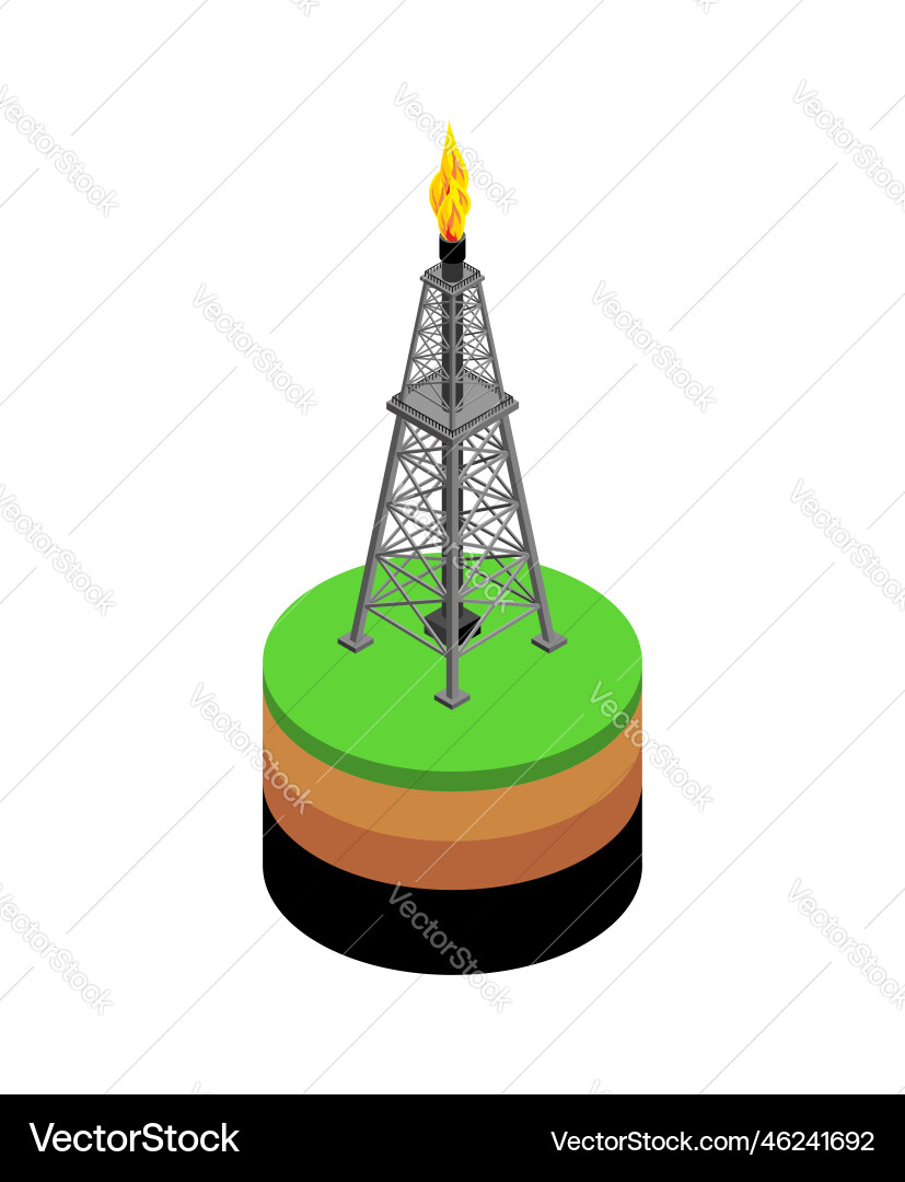Oil production rig and soil layers Royalty Free Vector Image