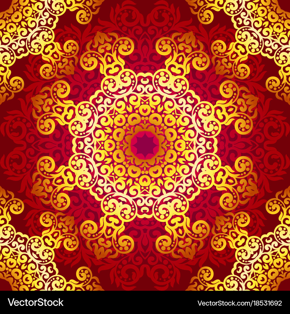 Rich gold seamless pattern in the indian style Vector Image