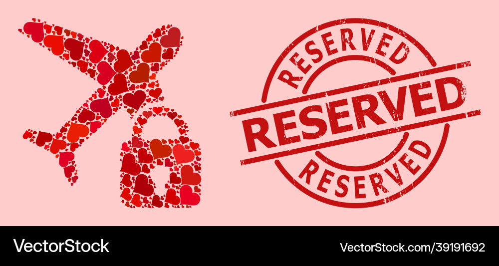 Rubber reserved stamp and red lovely locked Vector Image