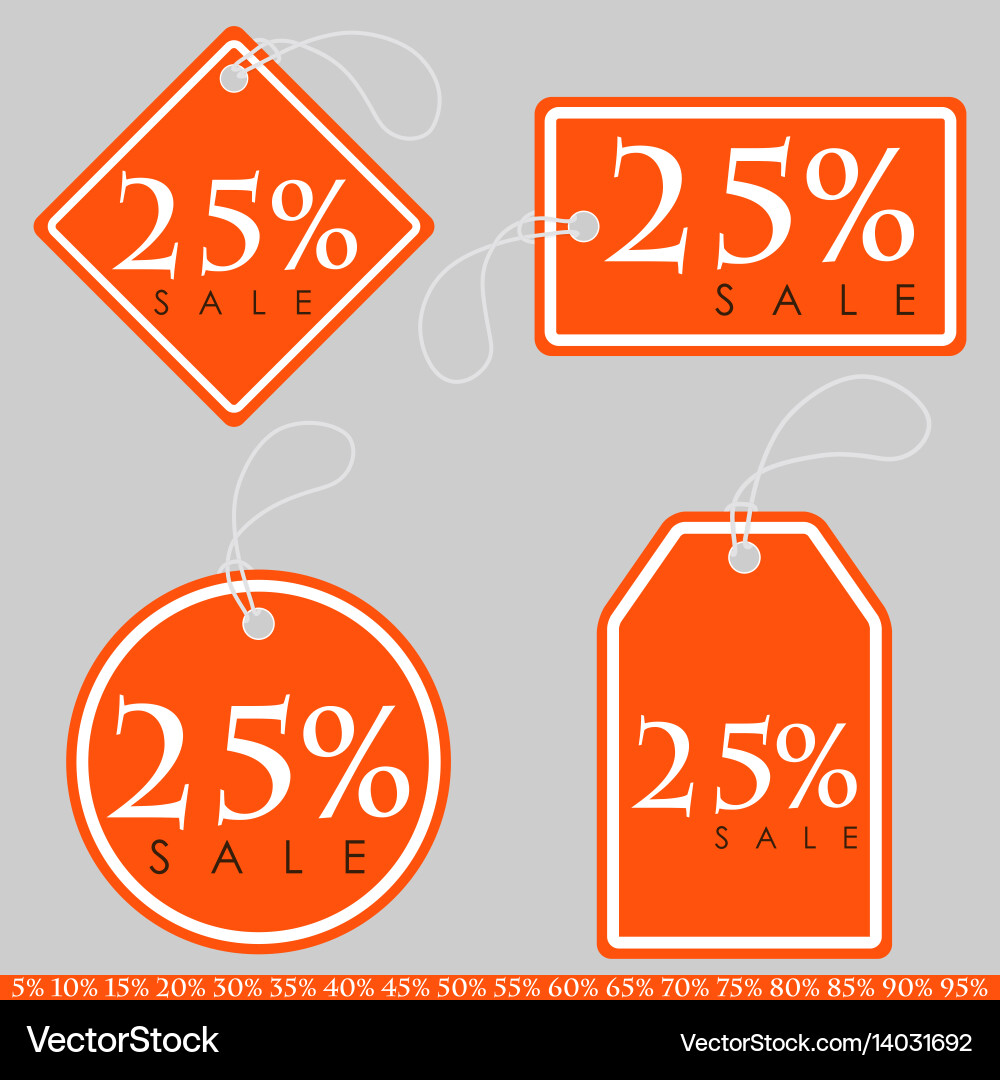 Set bright orange-white sale banners Royalty Free Vector