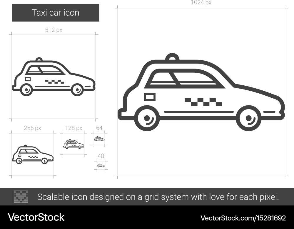 Taxi car line icon Royalty Free Vector Image - VectorStock