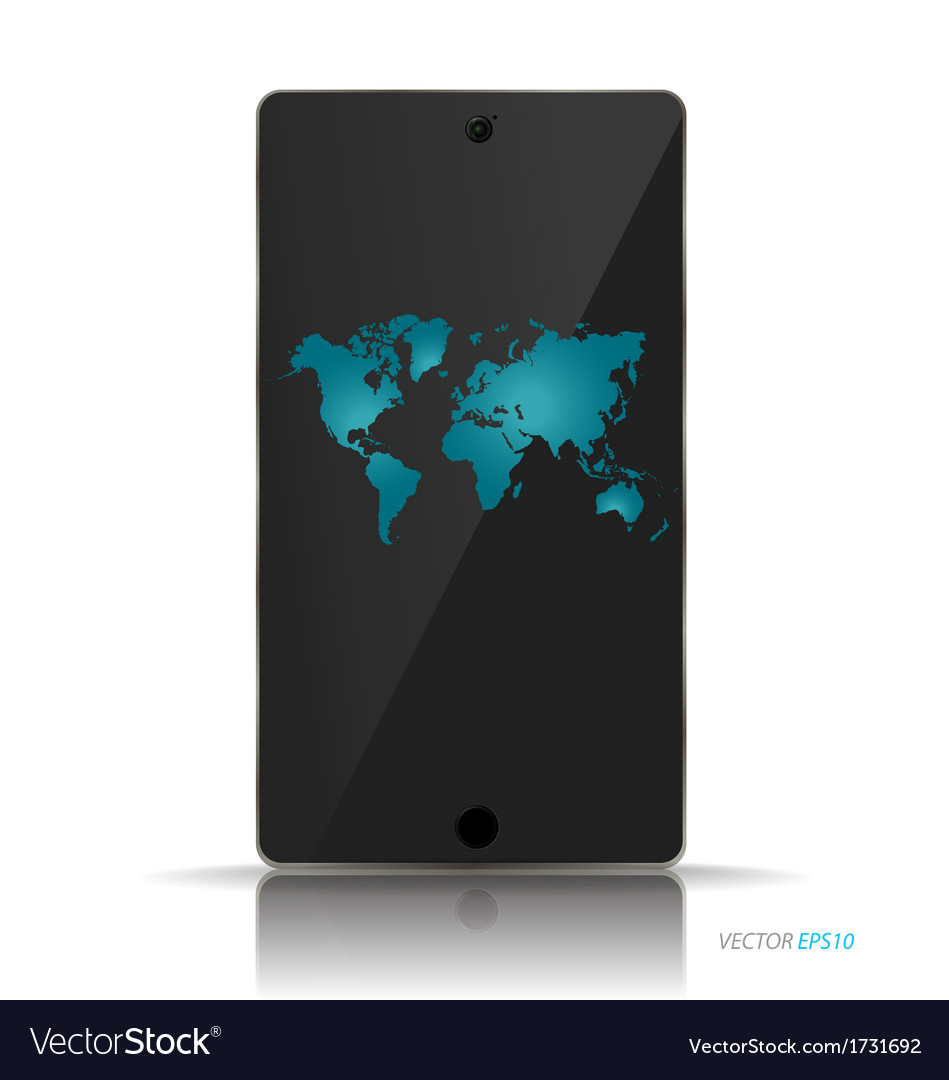 Touchscreen device with map Royalty Free Vector Image