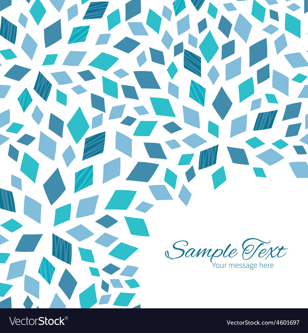 Blue mosaic texture frame corner pattern Vector Image
