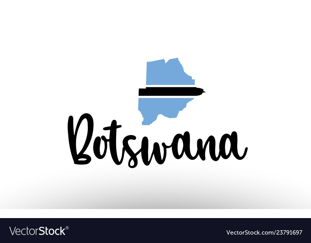 Botswana country big text with flag inside map Vector Image