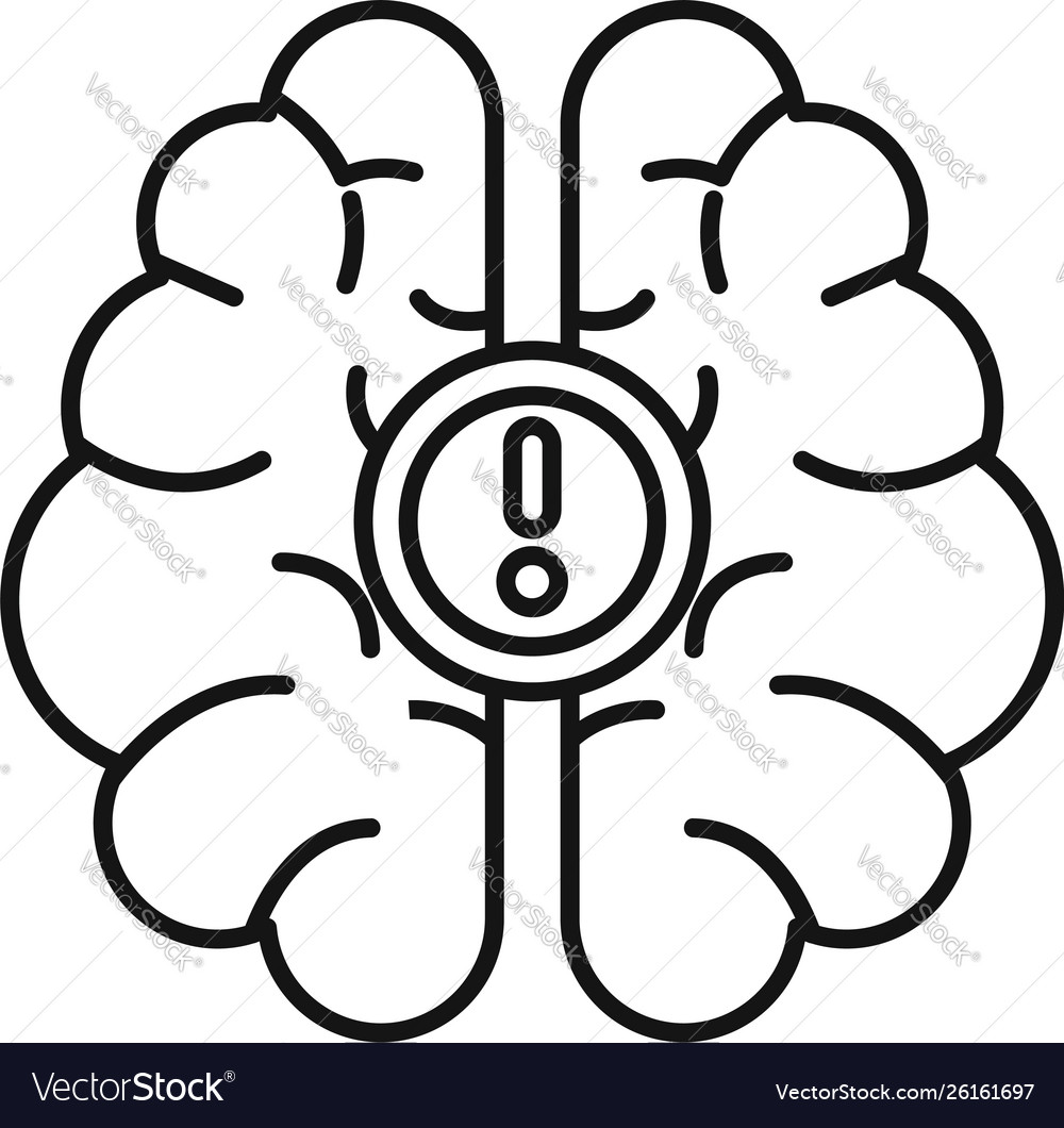 Brain idea icon outline style Royalty Free Vector Image