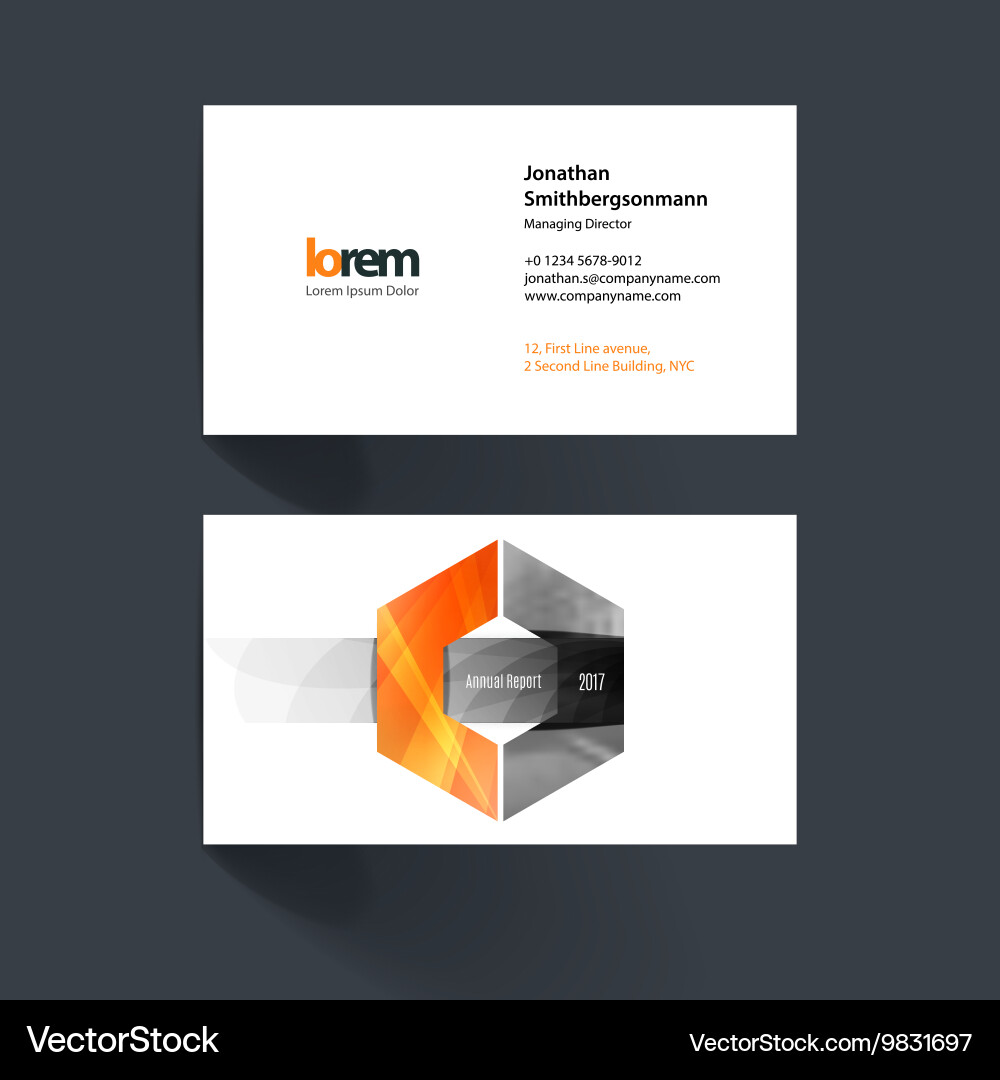 Business card template with geometric shape Vector Image