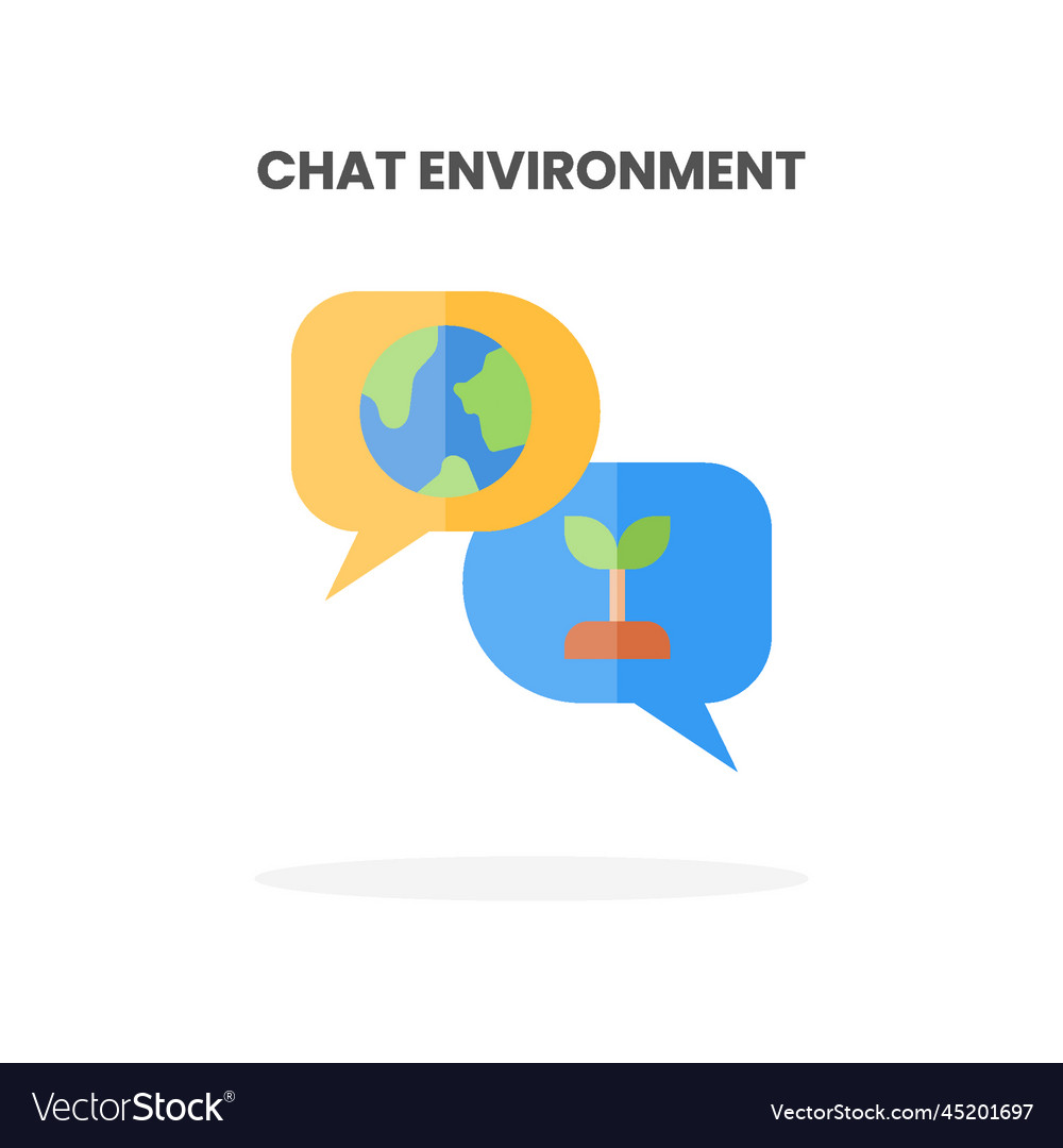 Chat environment icon flat Royalty Free Vector Image
