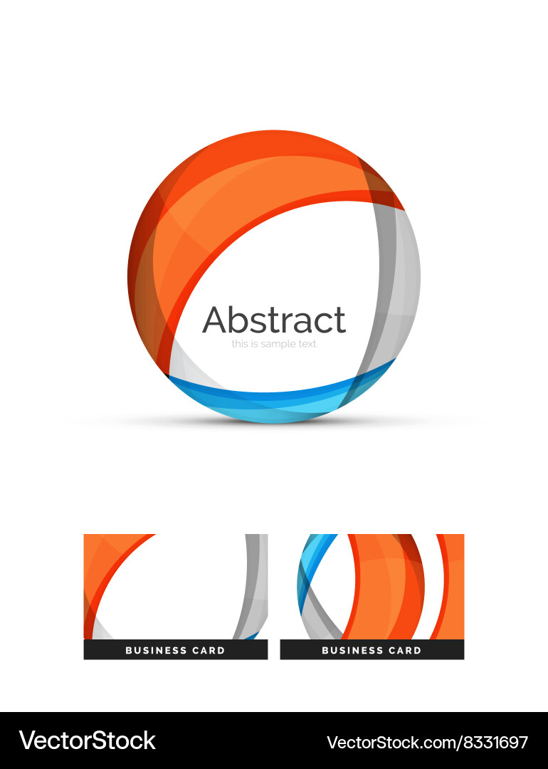 Circle logo transparent overlapping swirl shapes Vector Image