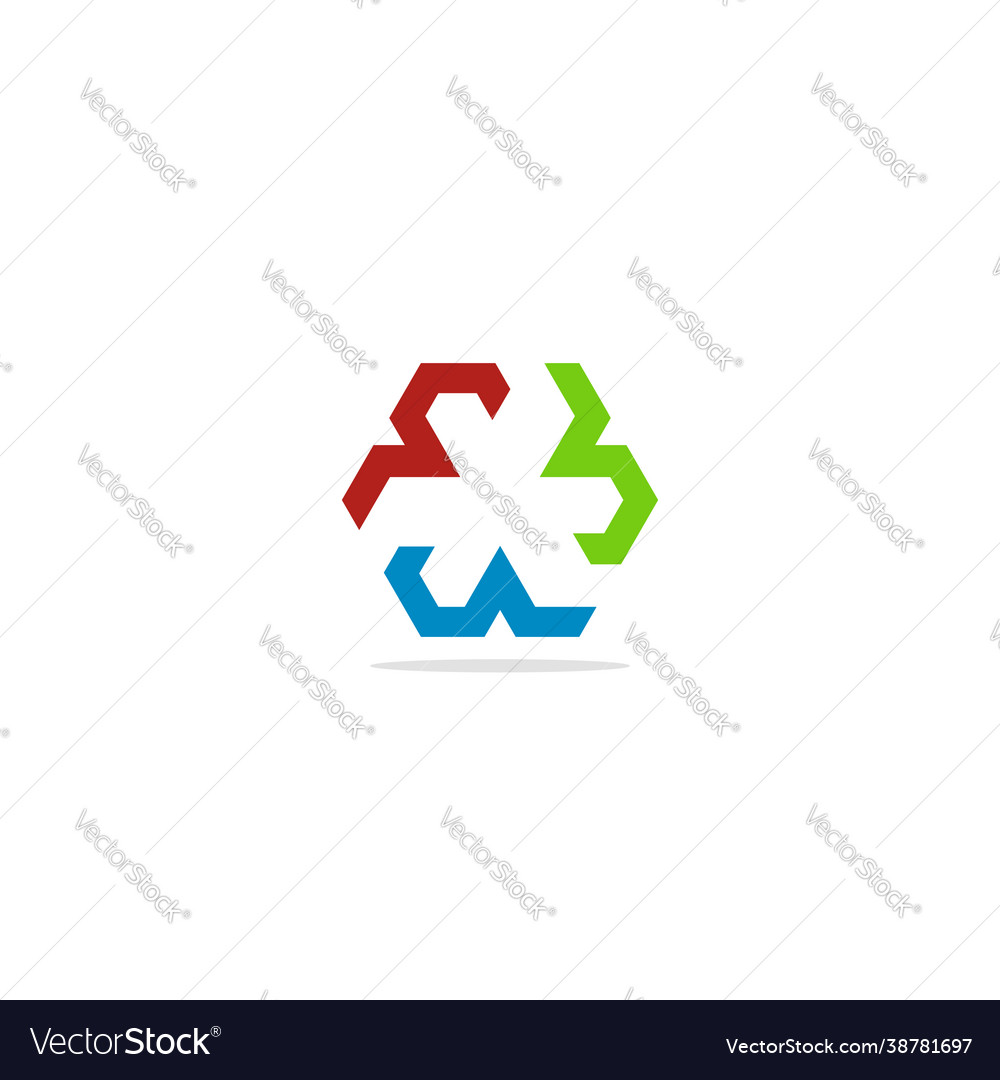Circle shape geometry colored logo Royalty Free Vector Image