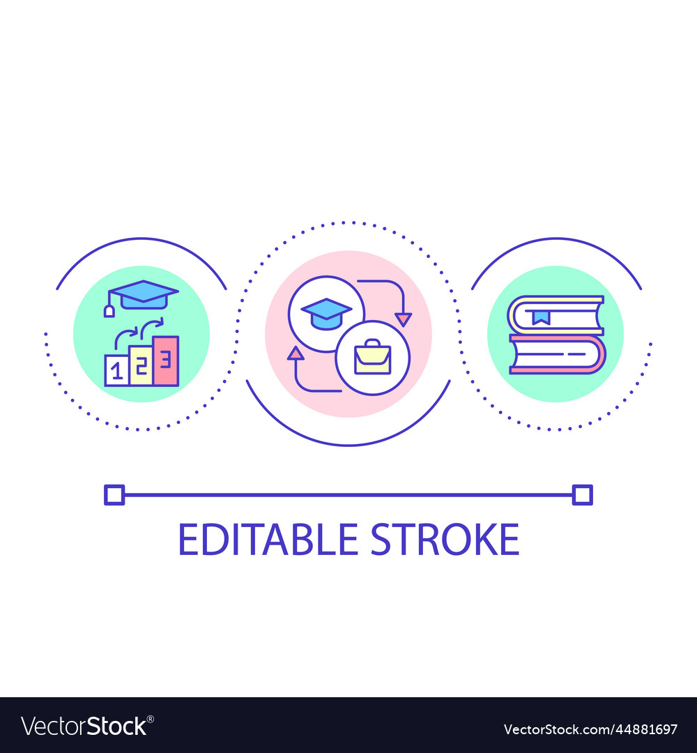 Education process loop concept icon Royalty Free Vector