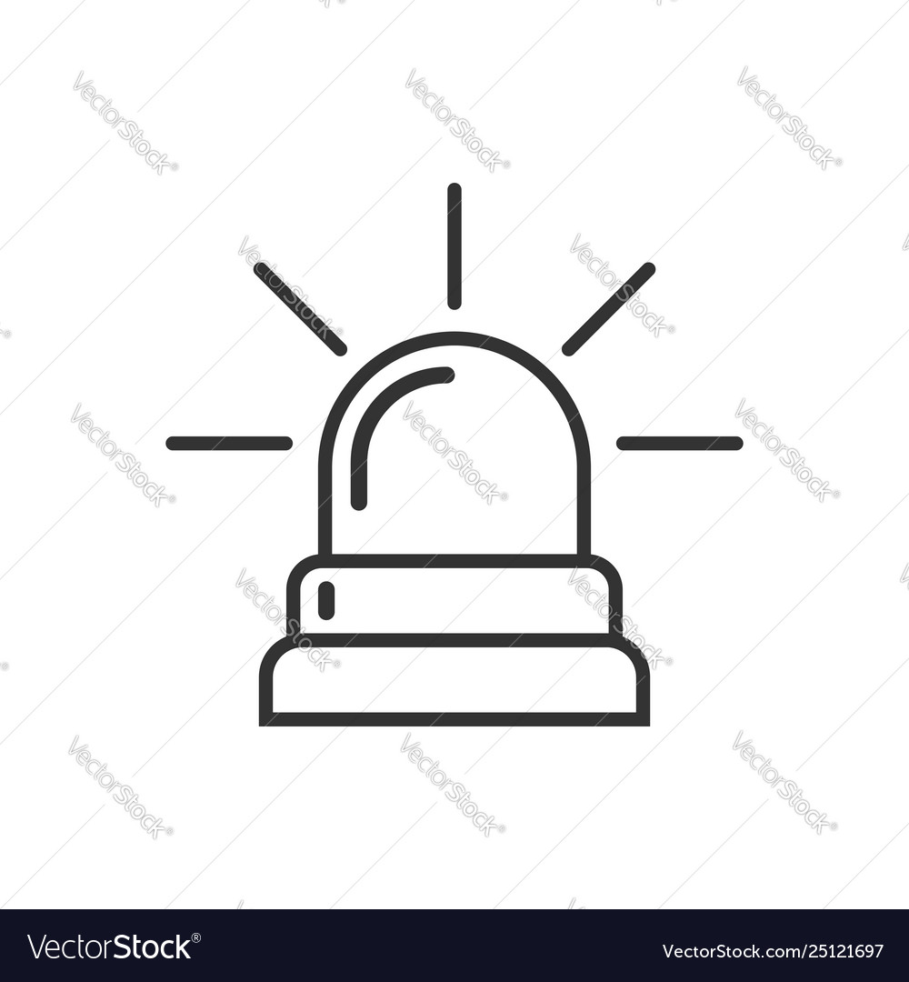 Emergency siren icon in flat style police alarm Vector Image