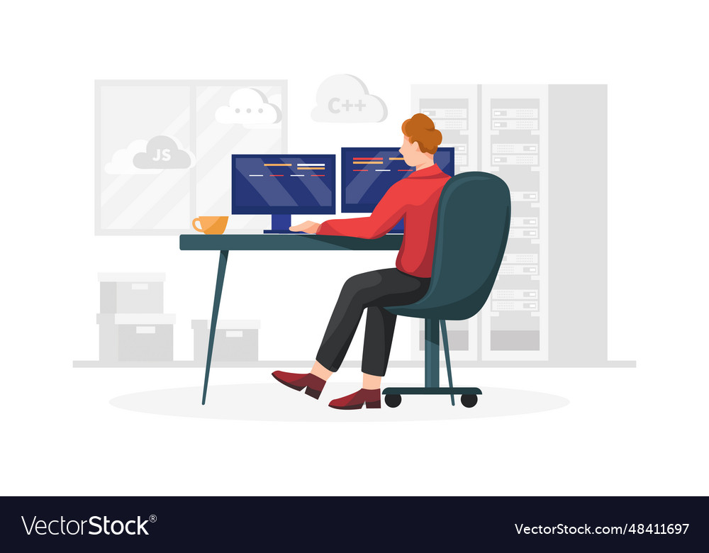 Full stack developer Royalty Free Vector Image