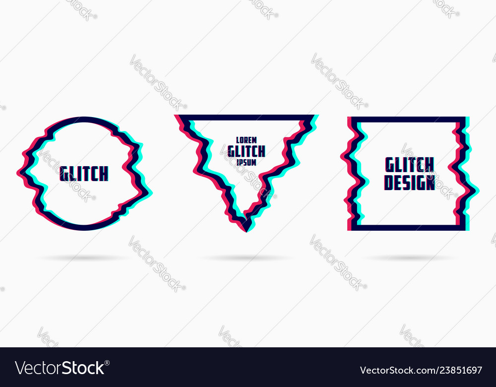 Glitch frames Royalty Free Vector Image - VectorStock