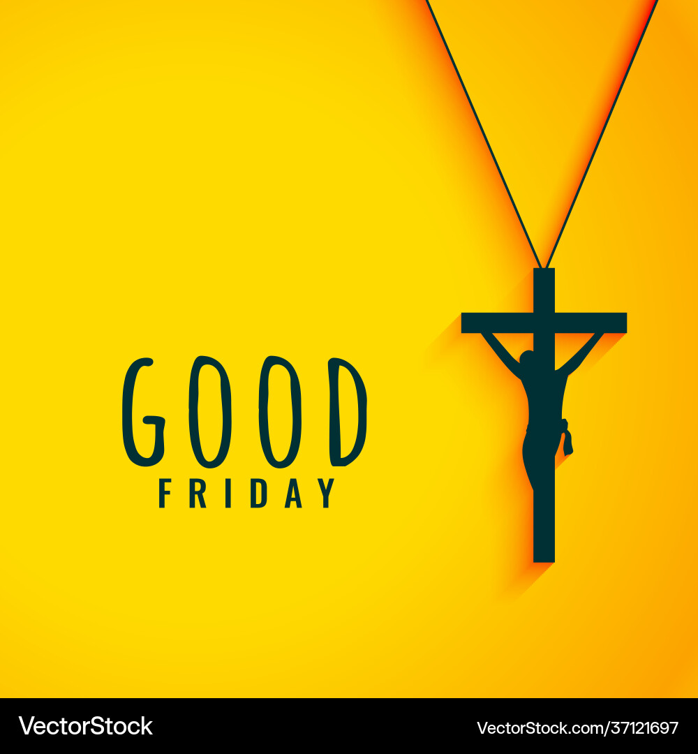 Good friday and easter day cross yellow background