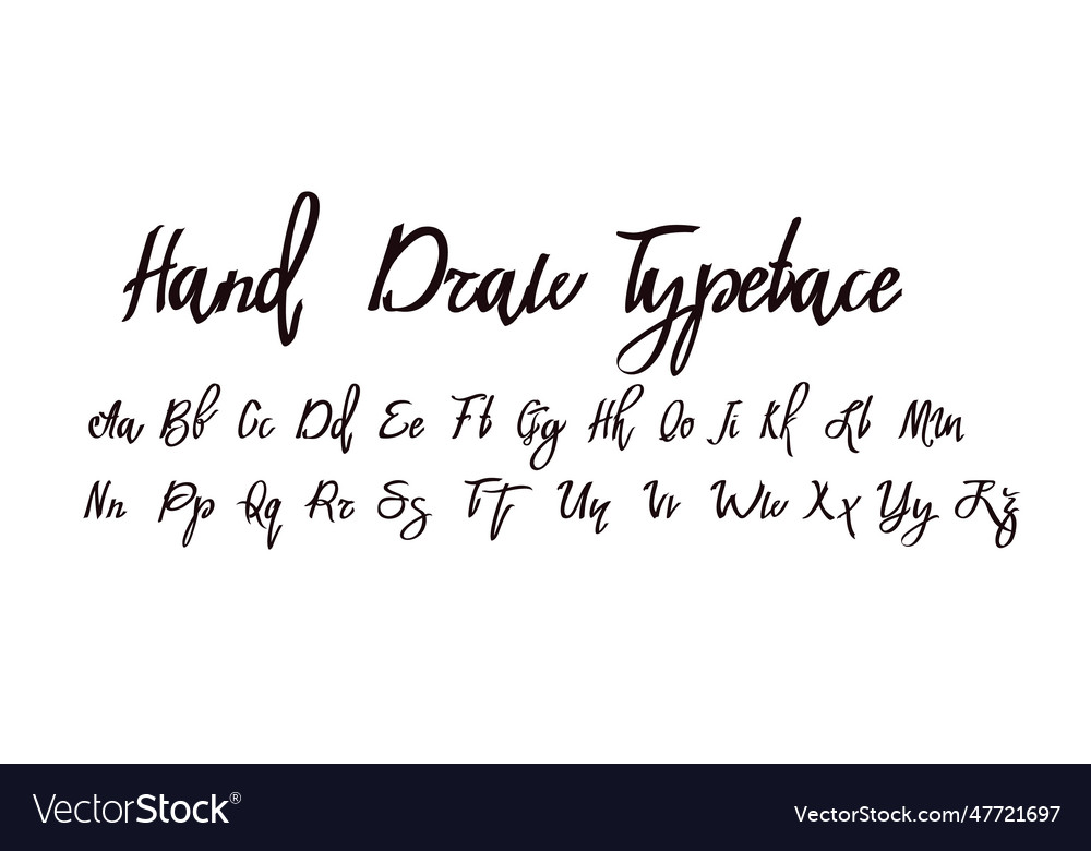 Hand drawn typeface Royalty Free Vector Image - VectorStock
