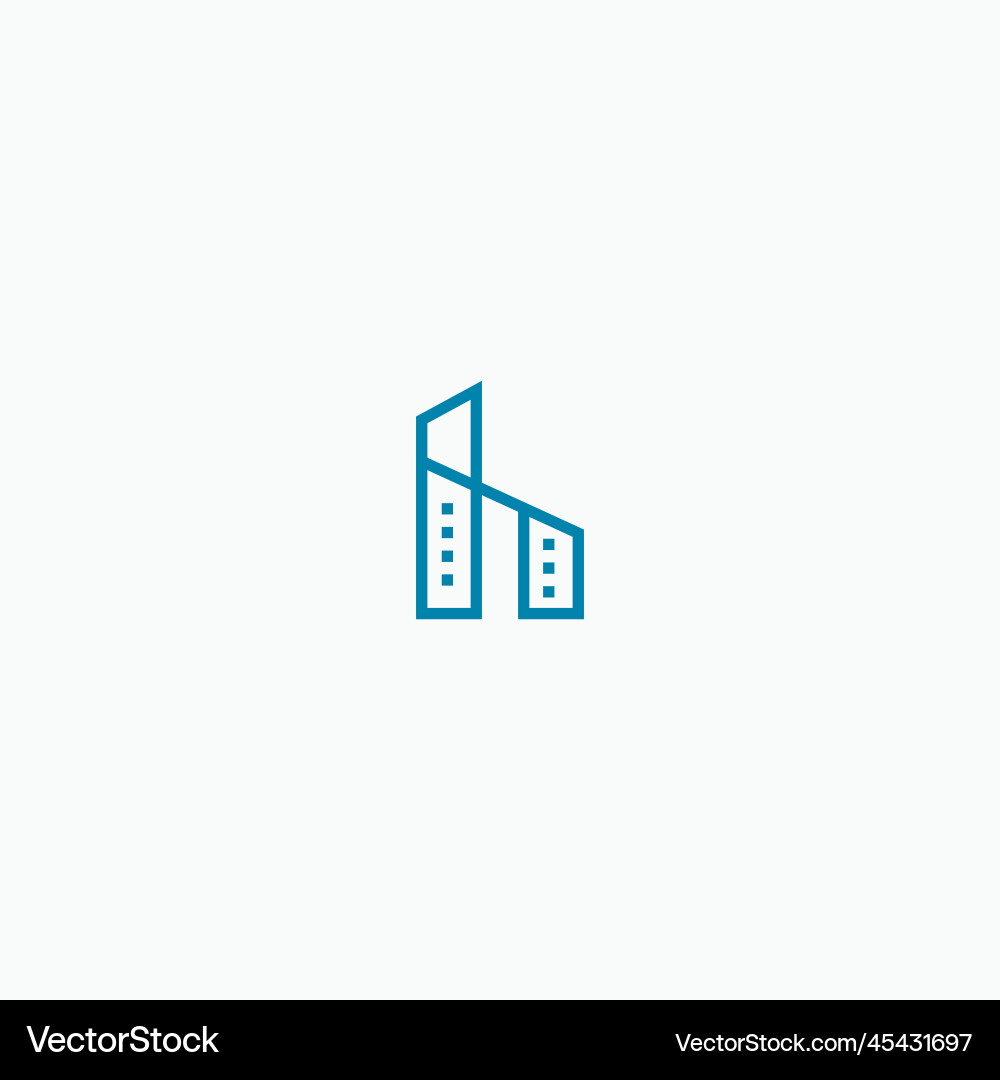 Letter h building logo icon design template Vector Image