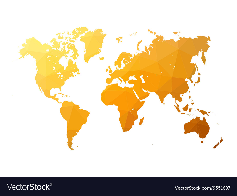 Low poly world map Royalty Free Vector Image - VectorStock