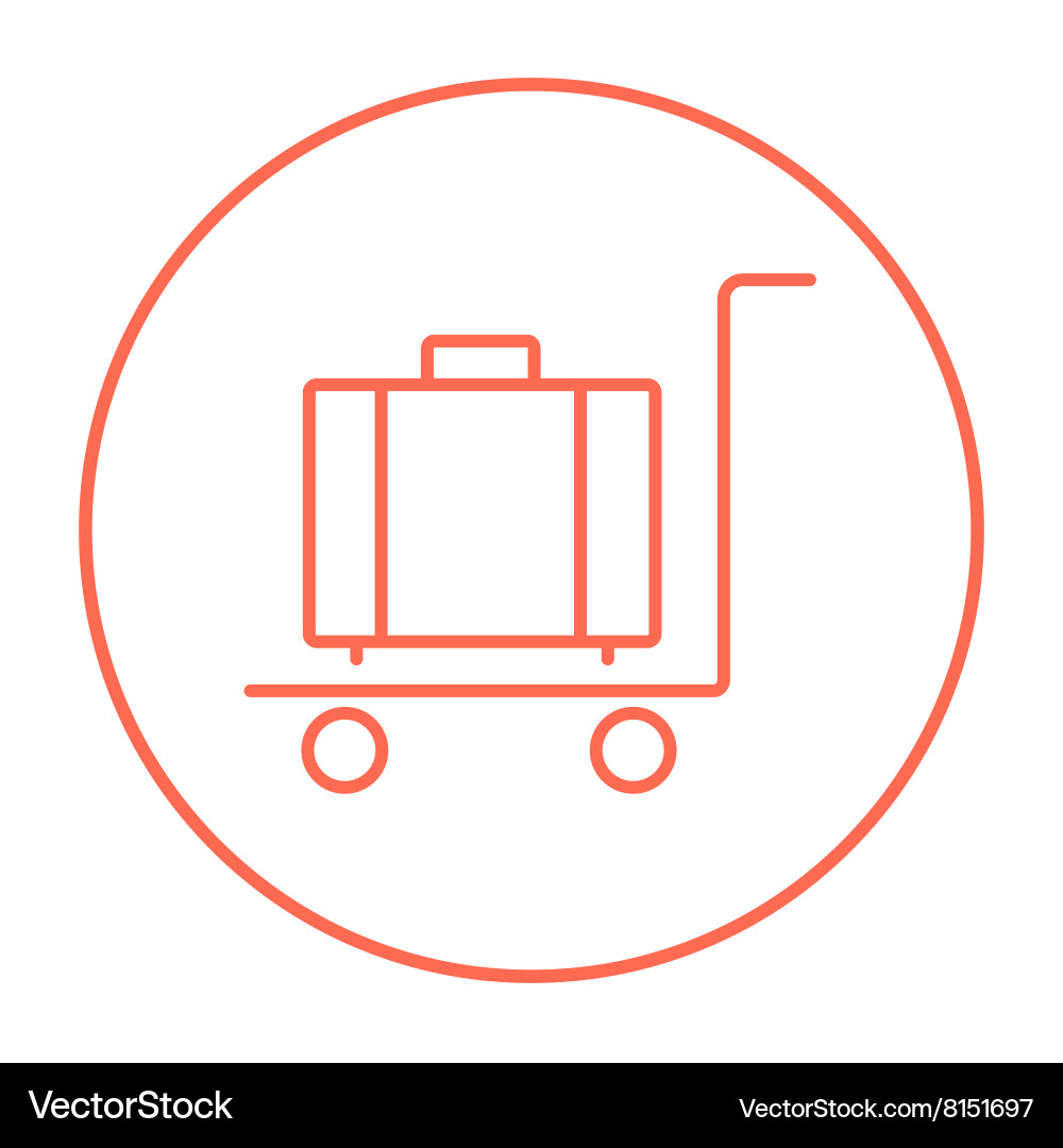 Luggage on trolley line icon Royalty Free Vector Image
