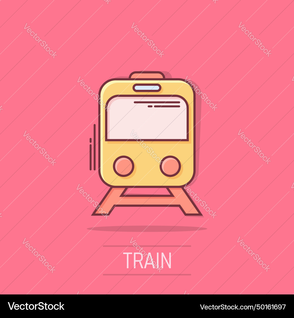 Metro icon in comic style train subway cartoon Vector Image