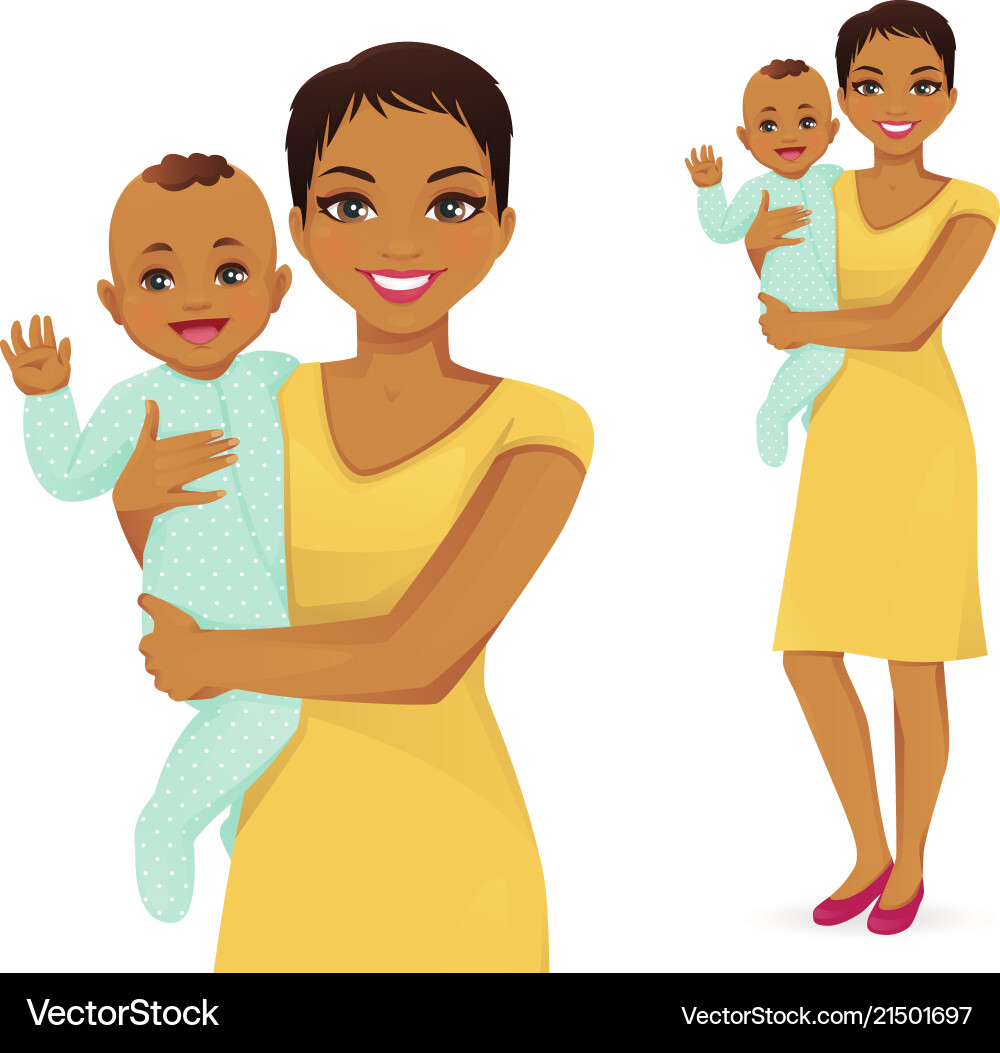 Young mother with baby Royalty Free Vector Image