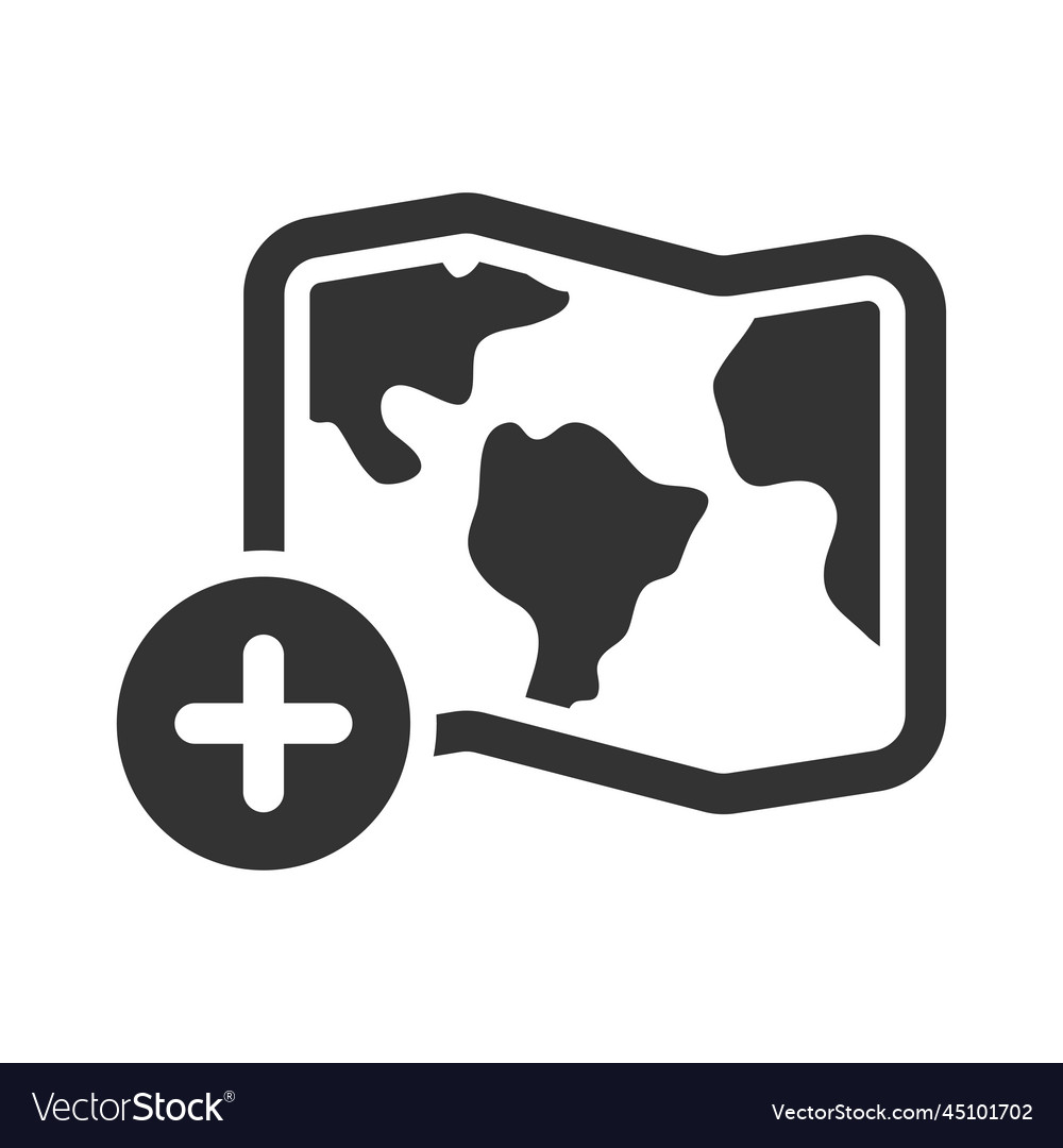 Add map icon Royalty Free Vector Image - VectorStock