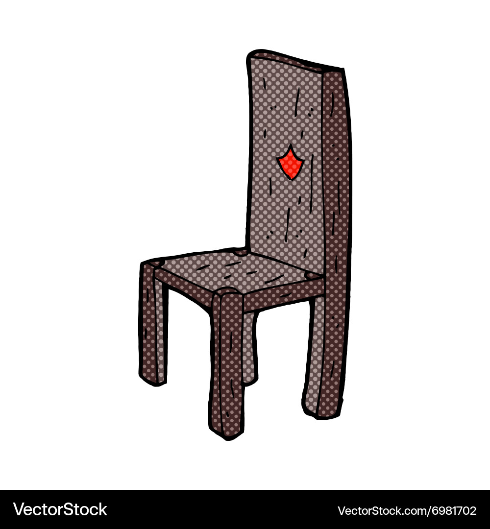 Comic cartoon old chair Royalty Free Vector Image