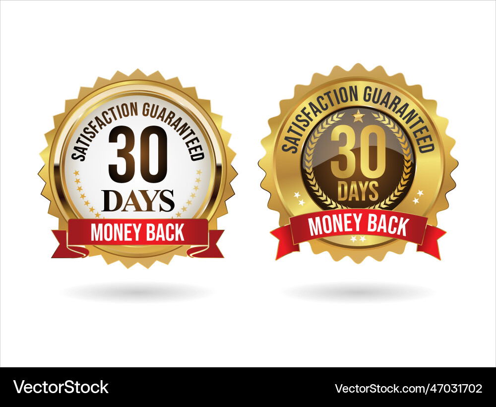 Customer satisfaction guaranteed golden badge Vector Image