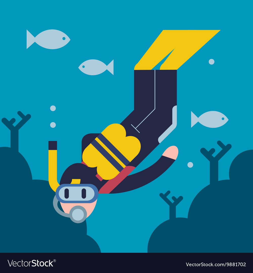 Diving Royalty Free Vector Image - VectorStock